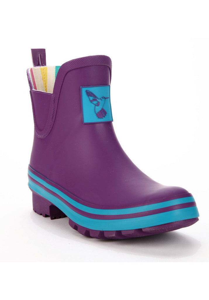 Evercreatures Eggplant Meadow Ankle Wellies – Funky Wellington Boots