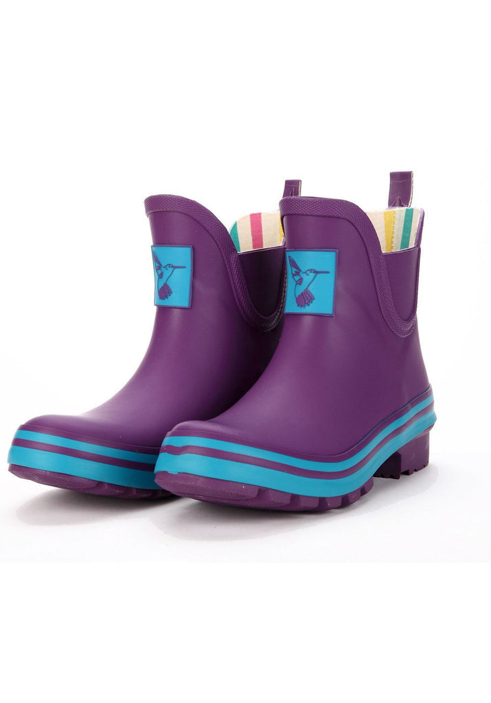 Evercreatures Eggplant Meadow Ankle Wellies – Funky Wellington Boots
